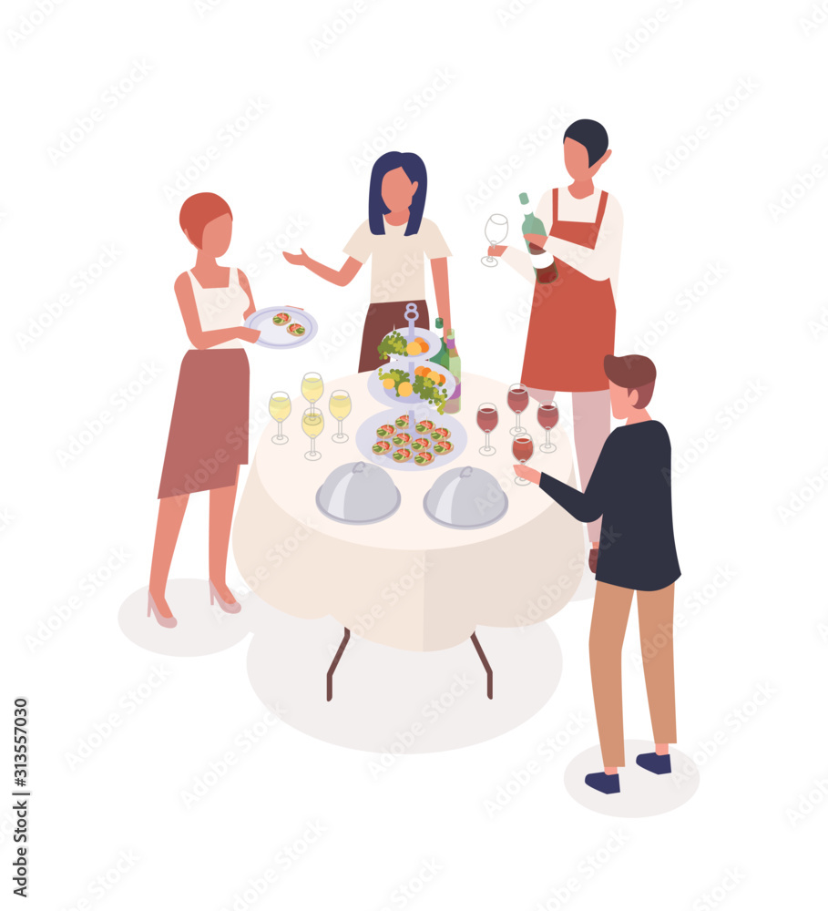 Social event isometric vector illustration Stock Vector | Adobe Stock