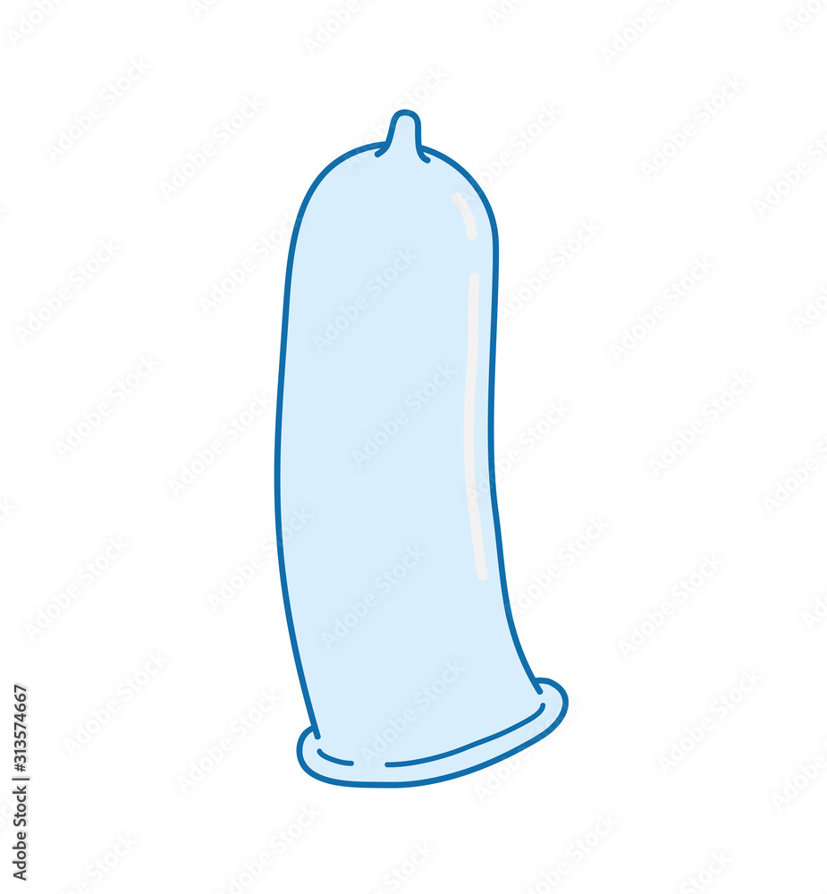 Hand drawn vector illustration of a Condom to prevent sexual ...