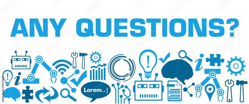 Any Questions AI Technology Texture Bottom Blue ilustração do Stock ...