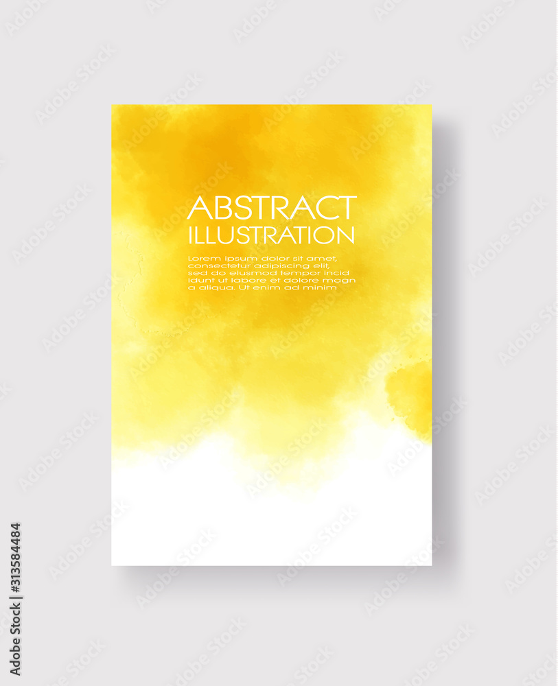 Bright yellow textures, abstract hand painted watercolor banner. Stock ...
