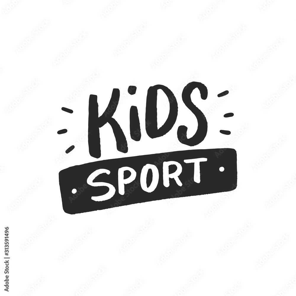 Kids sports day hand drawn lettering slogan for banner, flyer ...