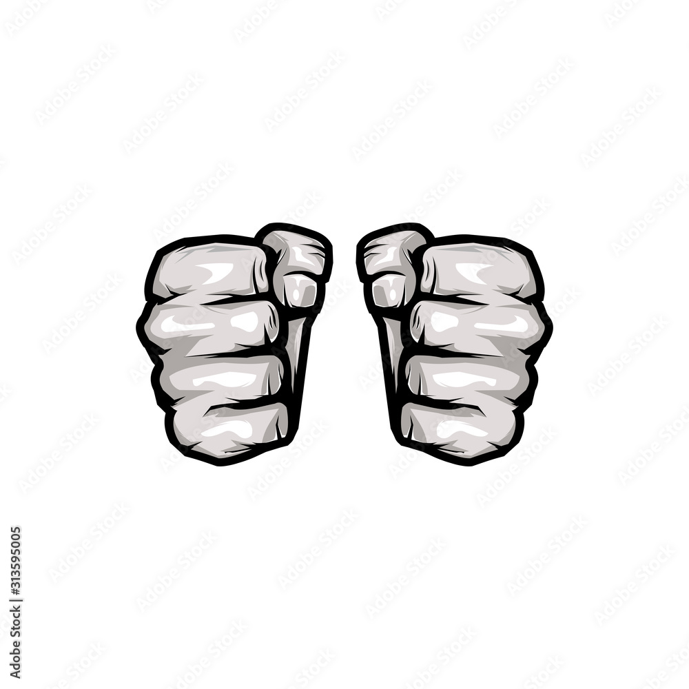 two-handed fist logo Stock Vector | Adobe Stock