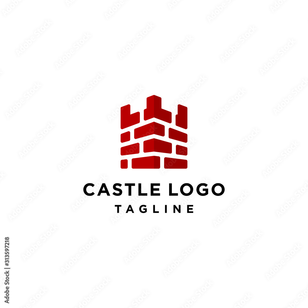 Castle logo design. brick wall logo. castle vector Stock Vector | Adobe ...