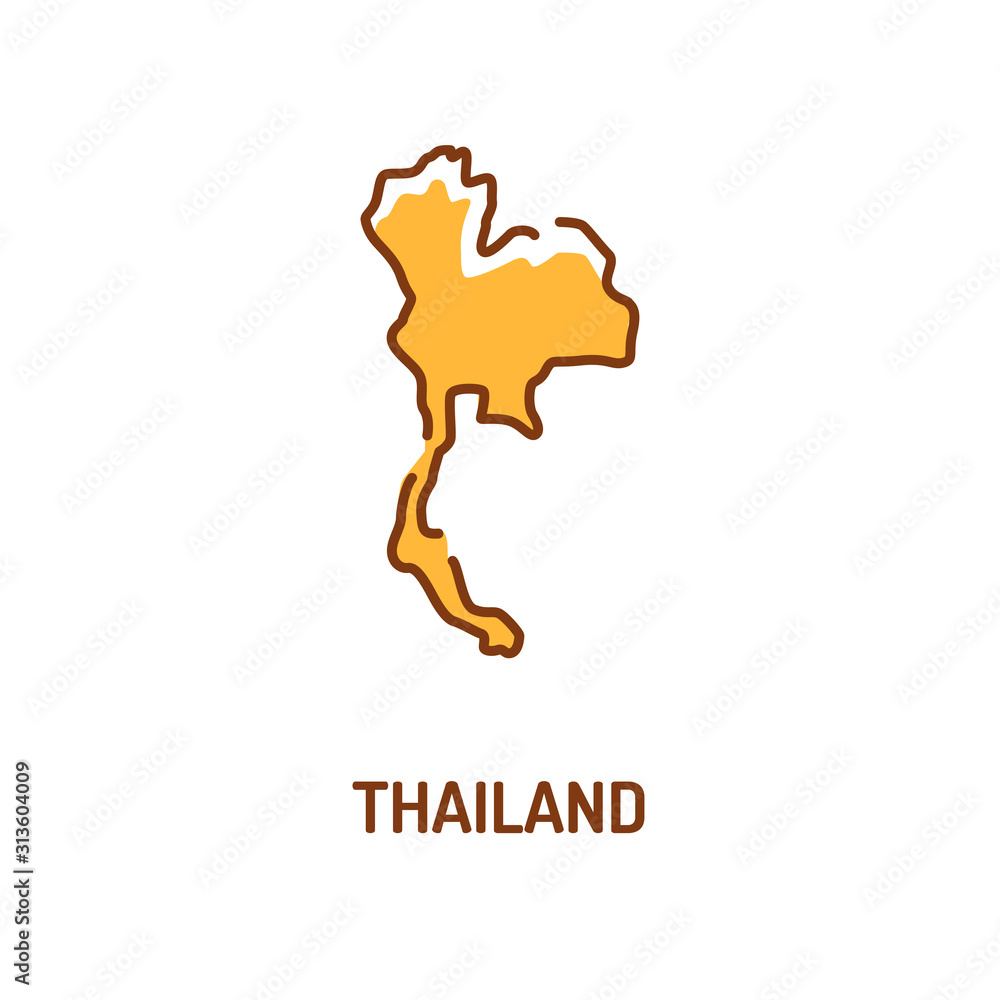 Thailand Map Cartoon