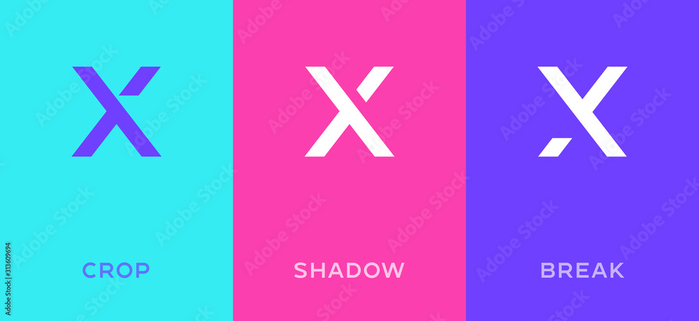 Set of letter X minimal logo icon design template elements Stock Vector ...