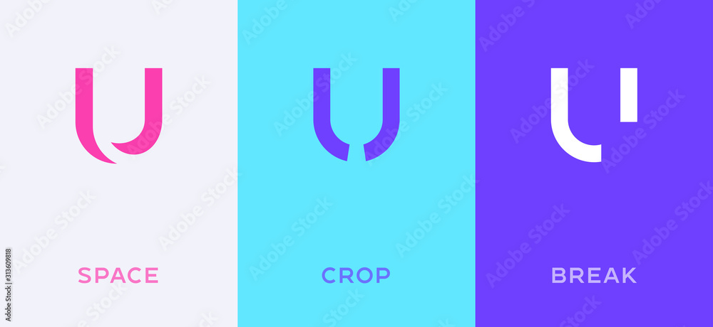 Set of letter U minimal logo icon design template elements Stock Vector ...