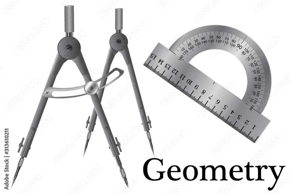Metal compass for use in drawing works and geometry lessons ...