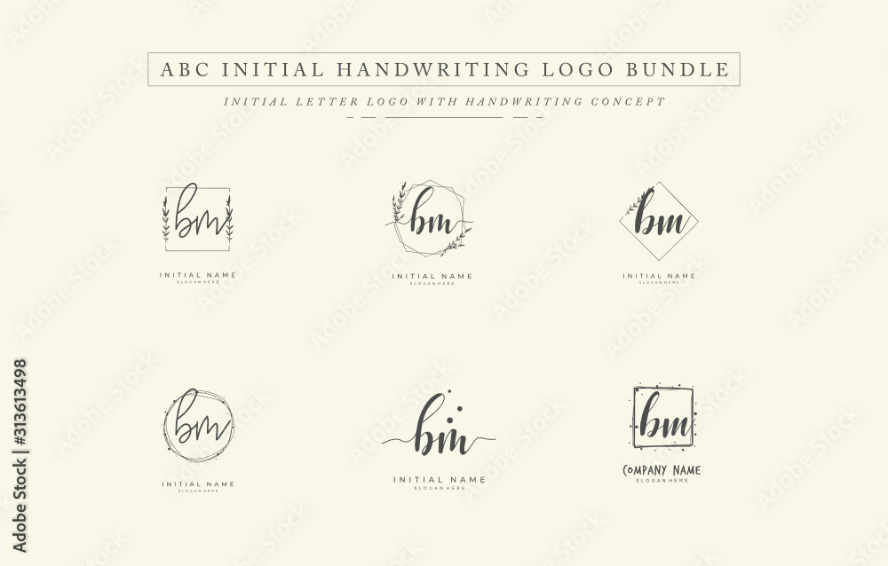 Initial letter B M BM bundle for identity and logo. Vector logo ...