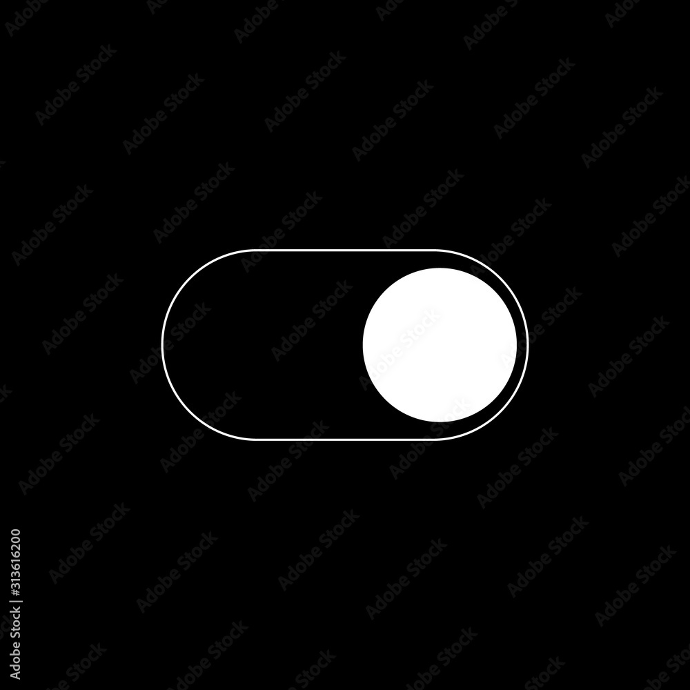 Vector On Off Switch. Dark and Light Mode Switcher for Phone Screens. Toggle Element for Mobile ...