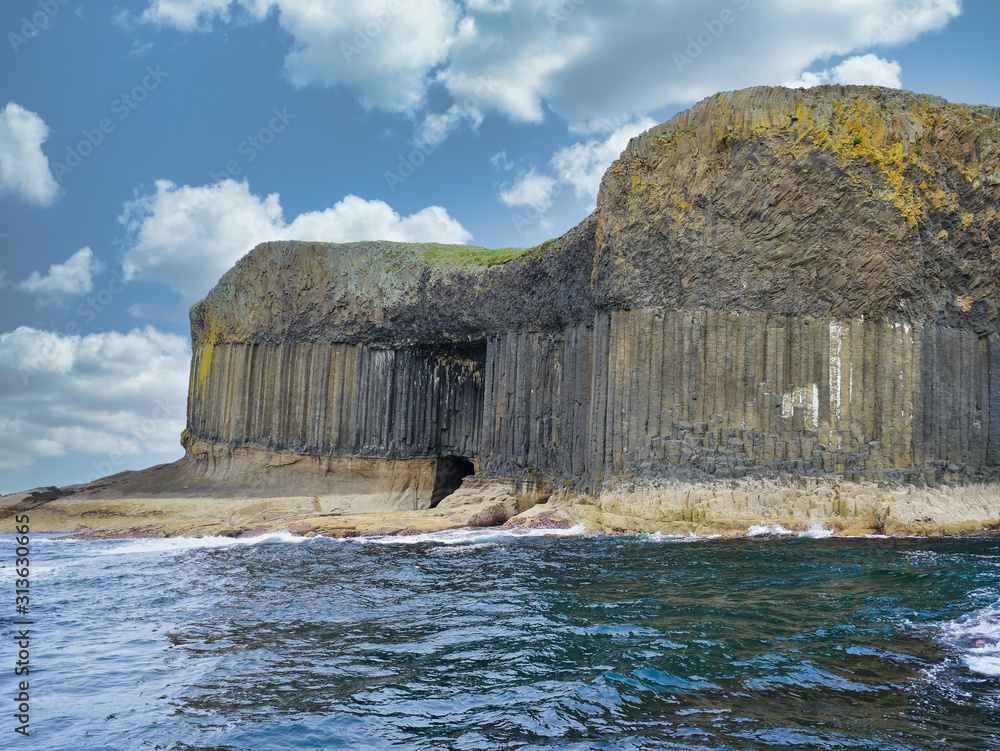 Columns of jointed volcanic basalt rocks in which the vertical joints ...