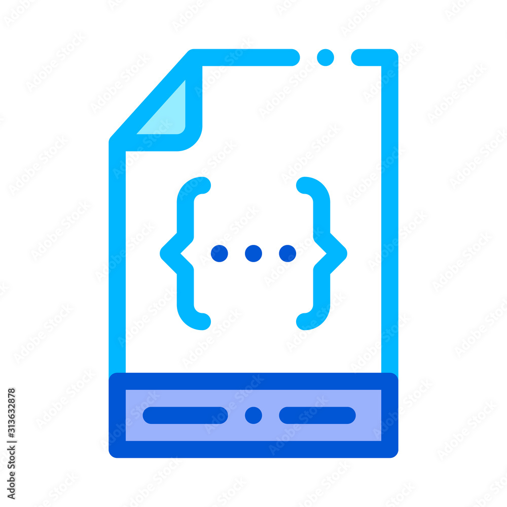 Coding File Document System Vector Thin Line Icon Binary System Data Encryption Linear