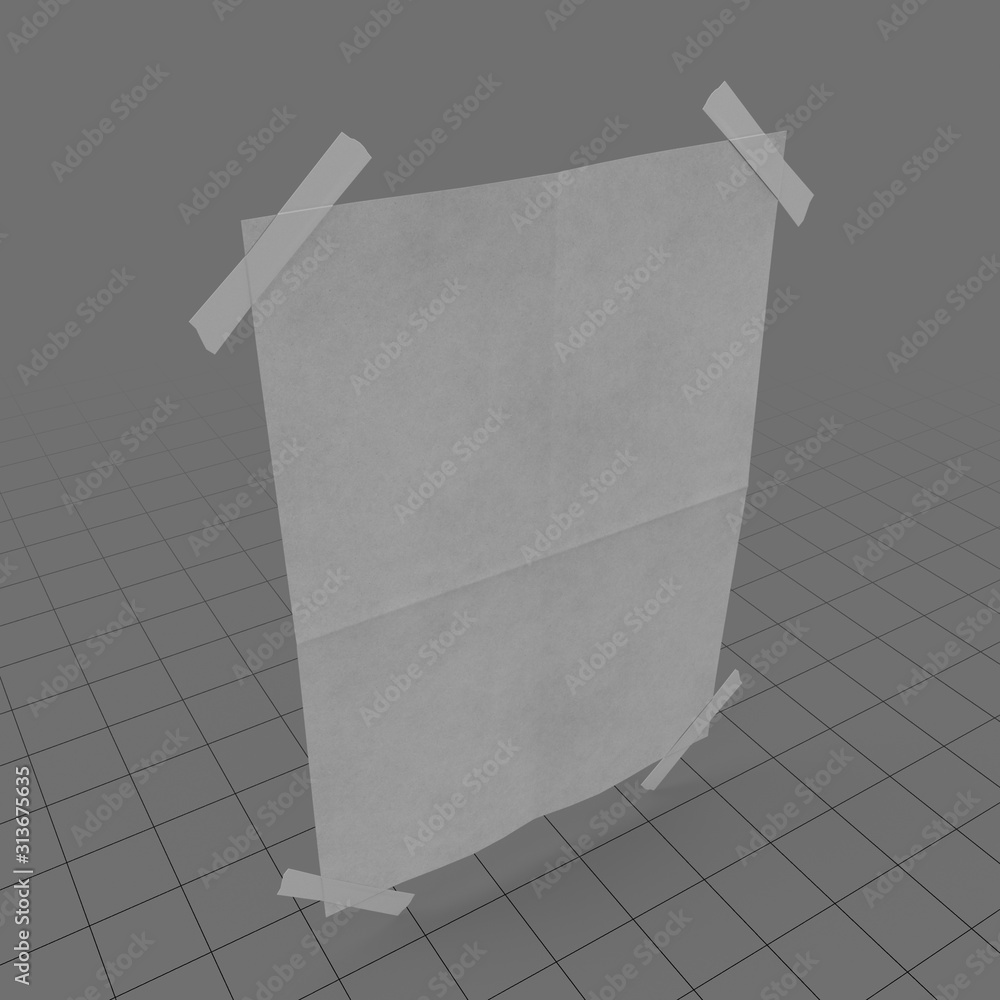 Poster with sticky tape Stock 3D asset | Adobe Stock