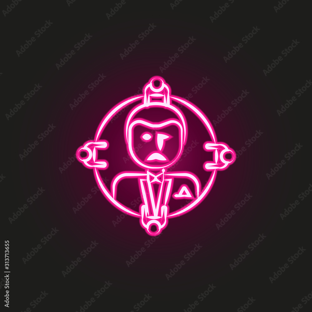 godfather, Mafioso, gang, criminal neon style icon. Simple thin line ...