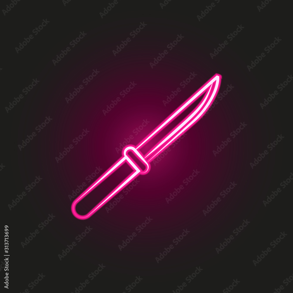 knife, gang, criminal neon style icon. Simple thin line, outline vector ...