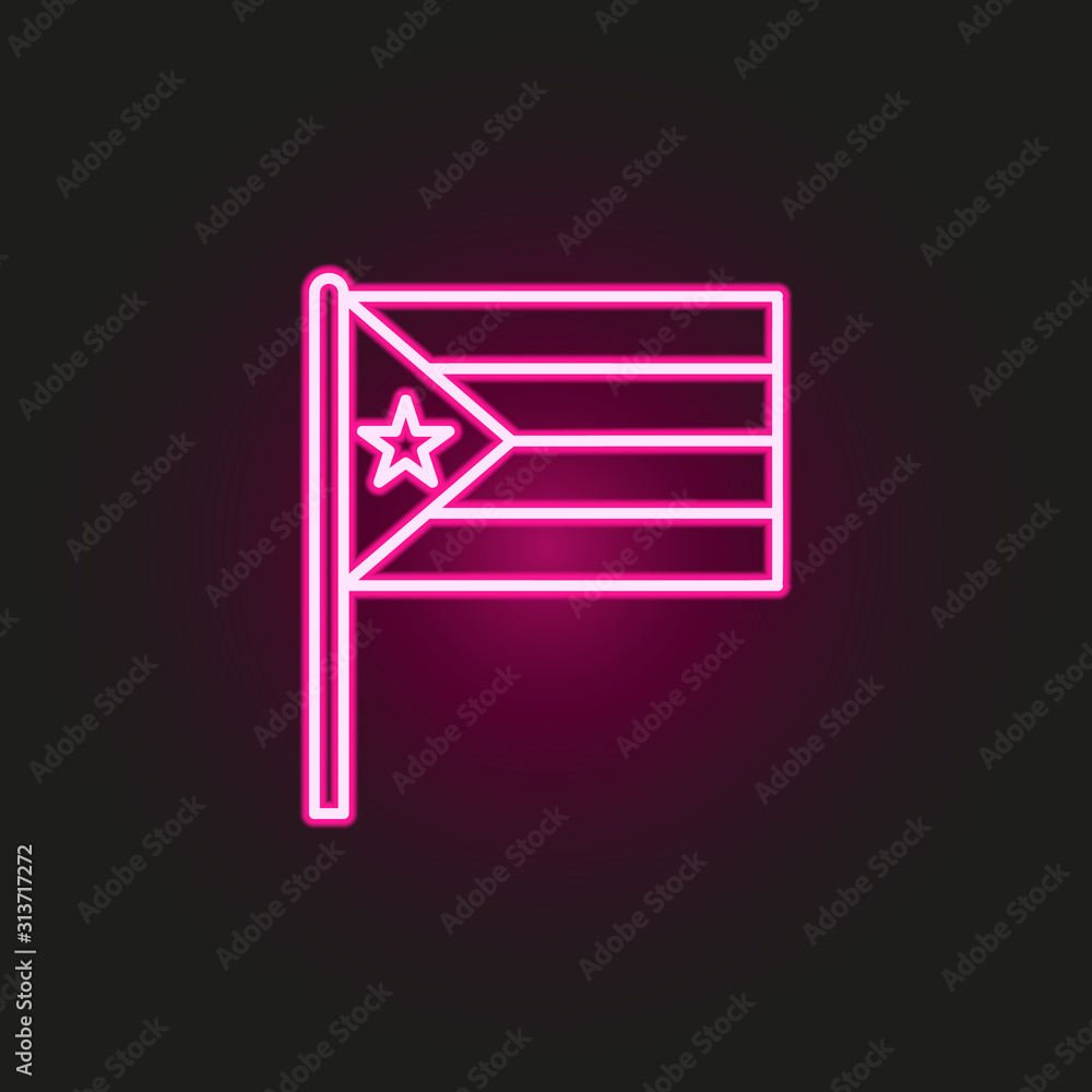 Puerto Rico neon style icon. Simple thin line, outline vector of flags ...