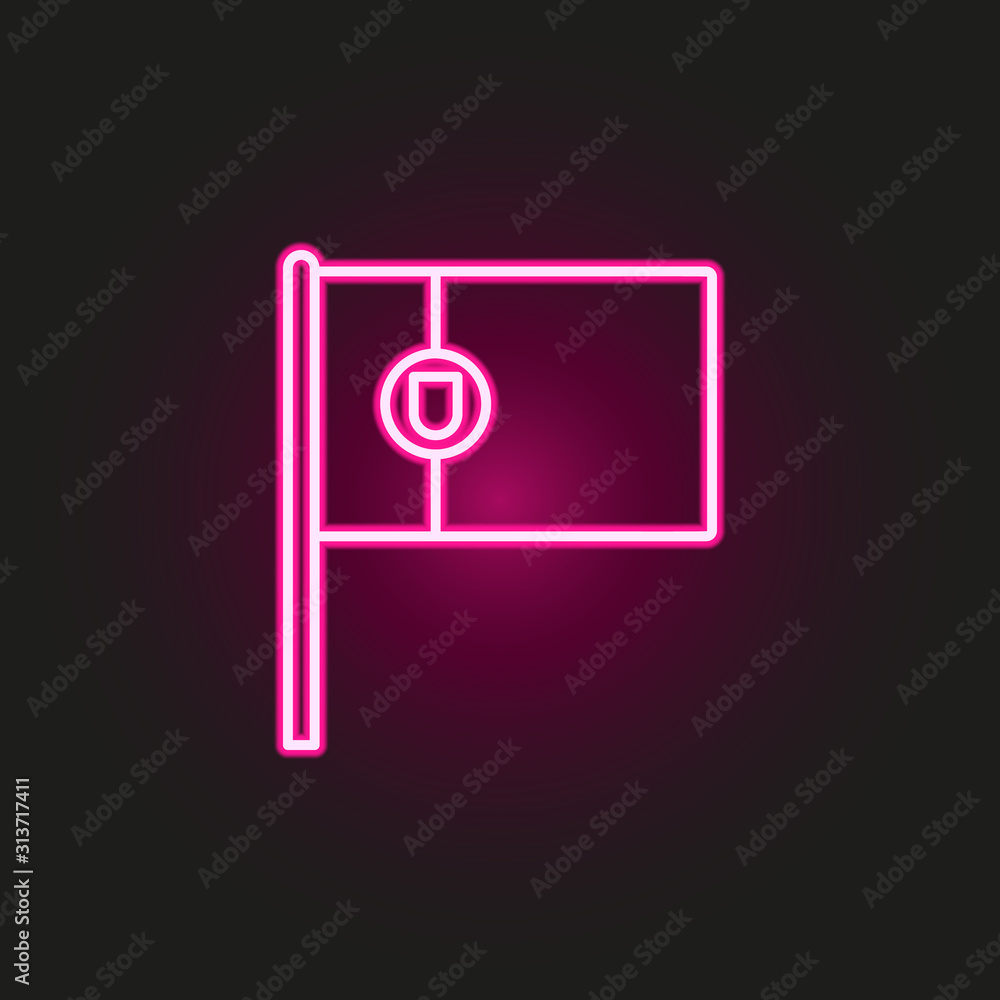 Portugal neon style icon. Simple thin line, outline vector of flags icons for ui and ux, website ...