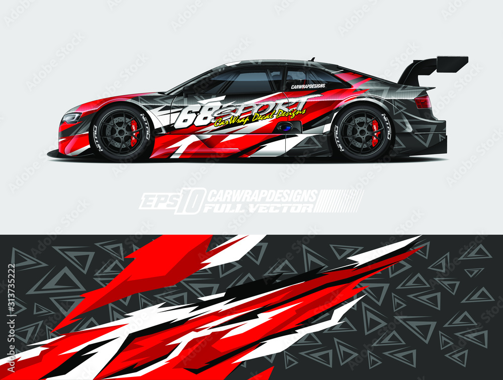 Drift car graphic livery design vector. Graphic abstract stripe racing ...