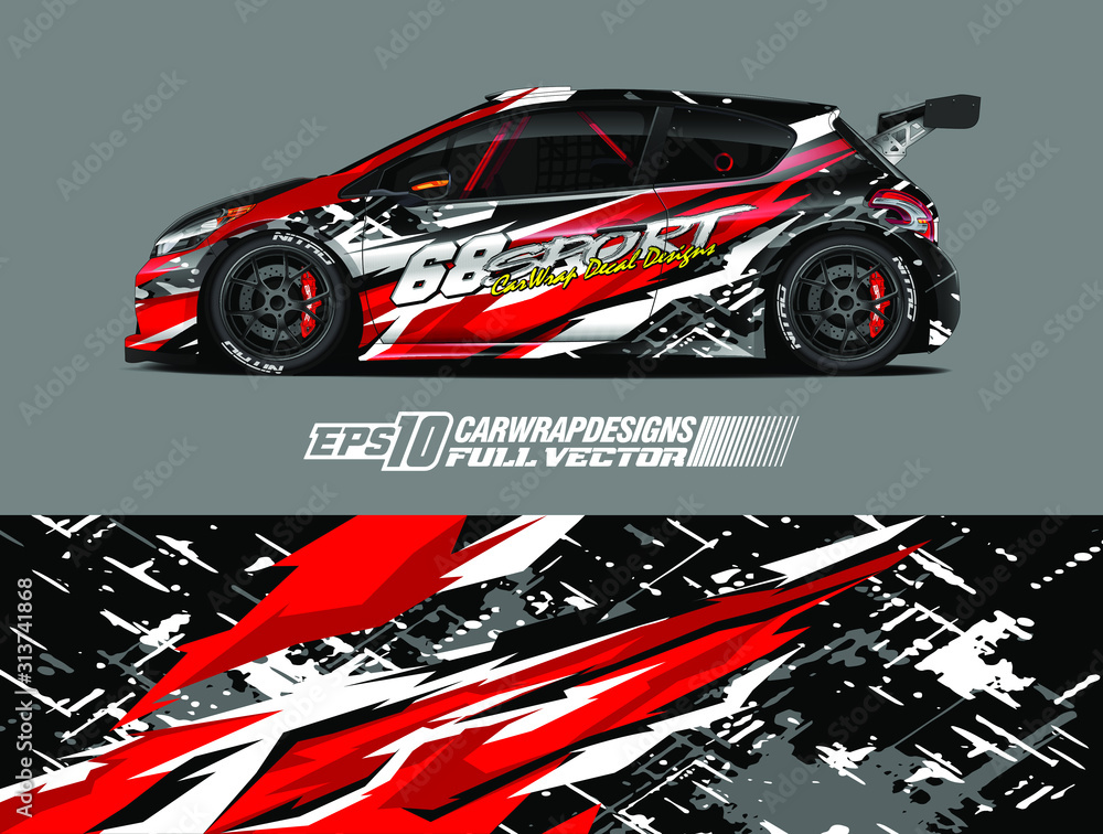 Drift car graphic livery design vector. Graphic abstract stripe racing ...