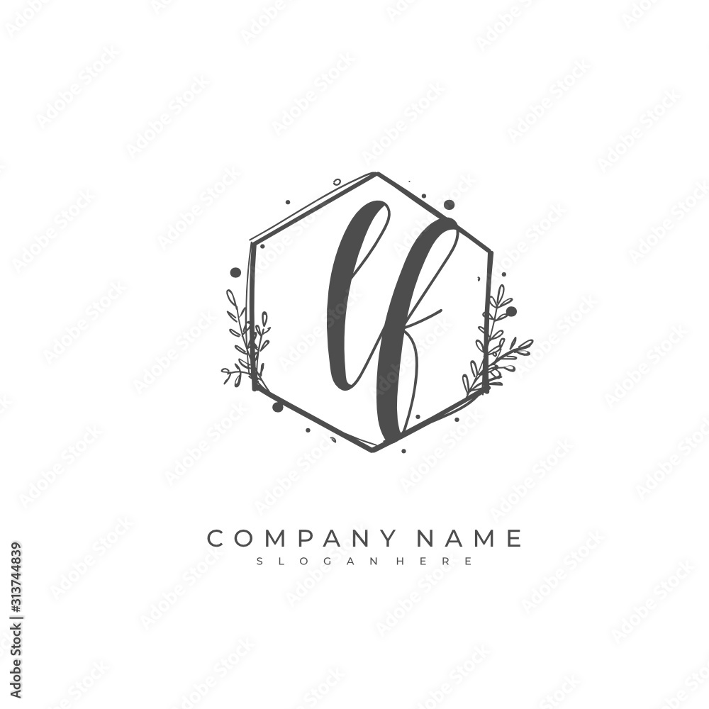 Handwritten initial letter L F LF for identity and logo. Vector logo ...