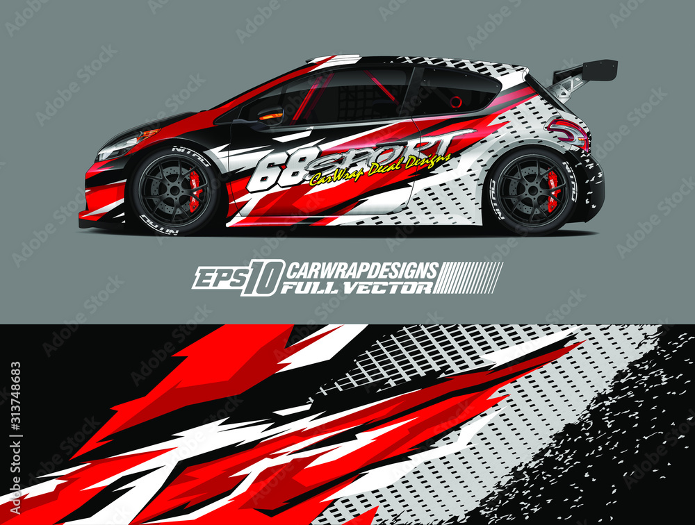 Vecteur Stock Drift car graphic livery design vector. Graphic abstract ...