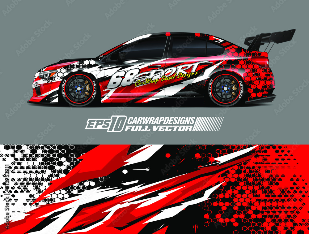 Drift car graphic livery design vector. Graphic abstract stripe racing ...
