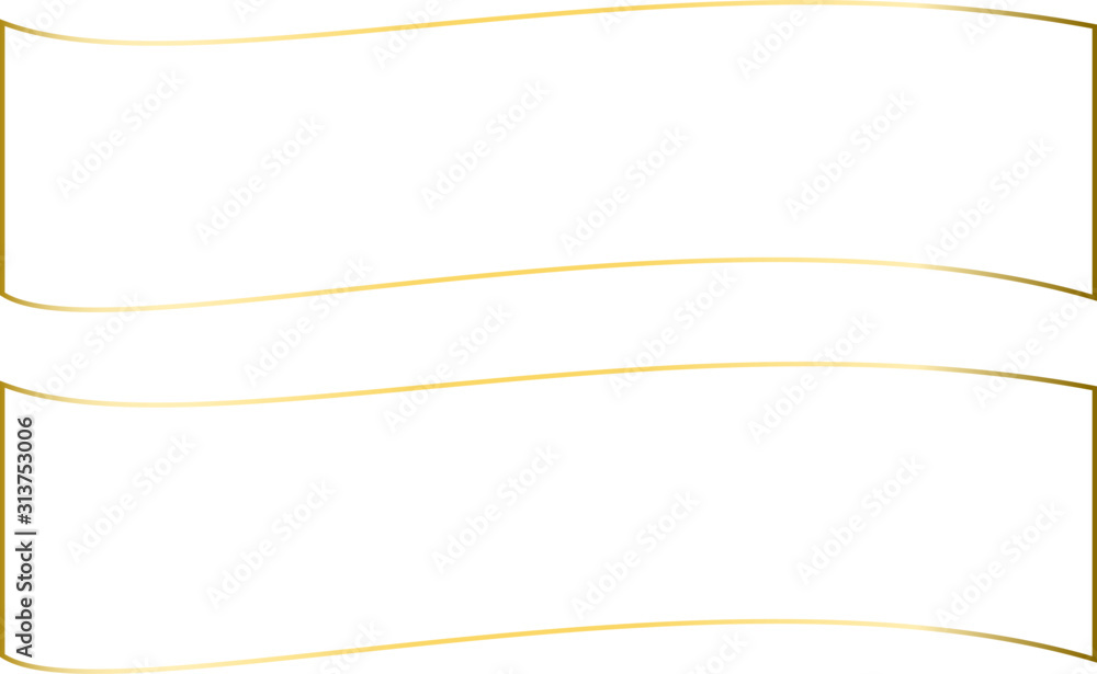 Gold frame on white background gold Curved shape border, Gold rectangle ...