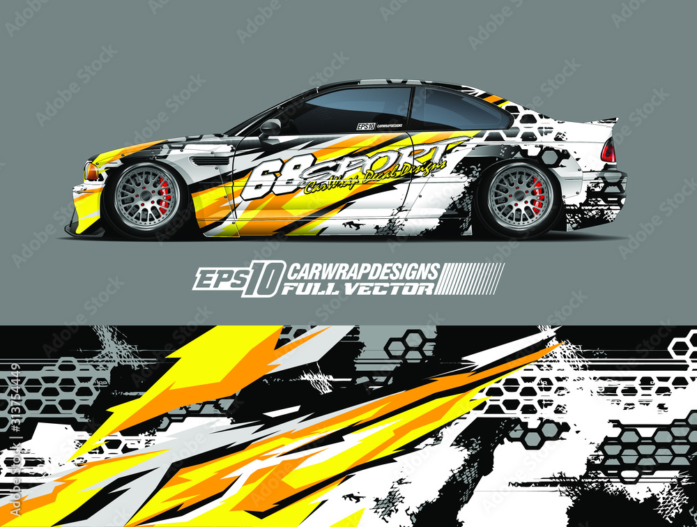 Drift car graphic livery design vector. Graphic abstract stripe racing ...