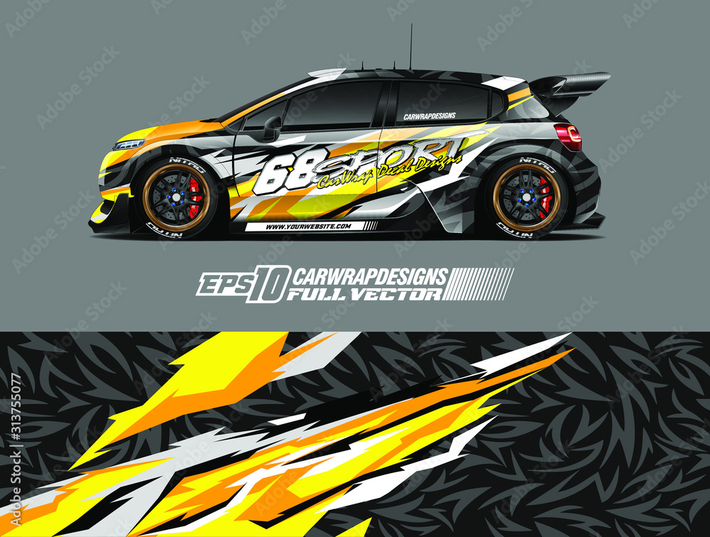Drift car graphic livery design vector. Graphic abstract stripe racing ...