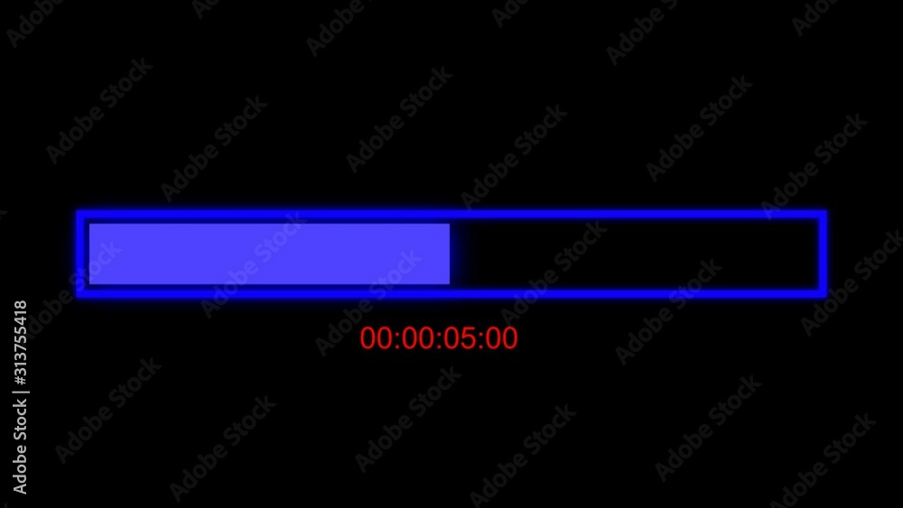 Blue loading bar on a black background with percentage numbers ...