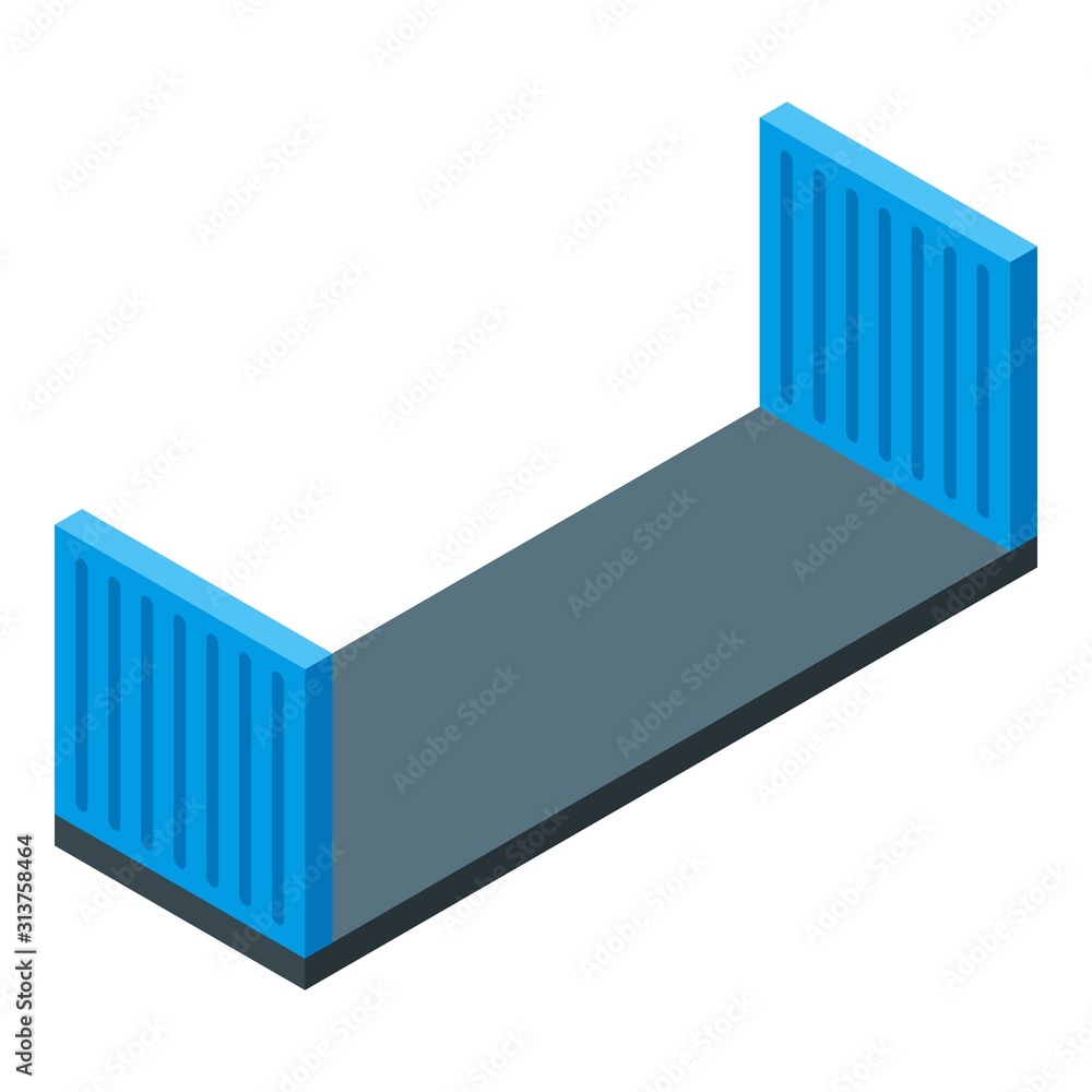 Cargo container construction icon. Isometric of cargo container ...