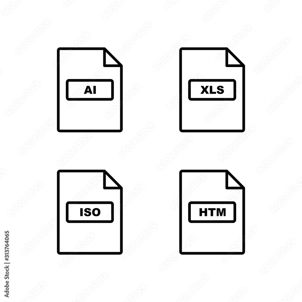 4 Icon Set Of file formats For Personal And Commercial Use... Stock ...