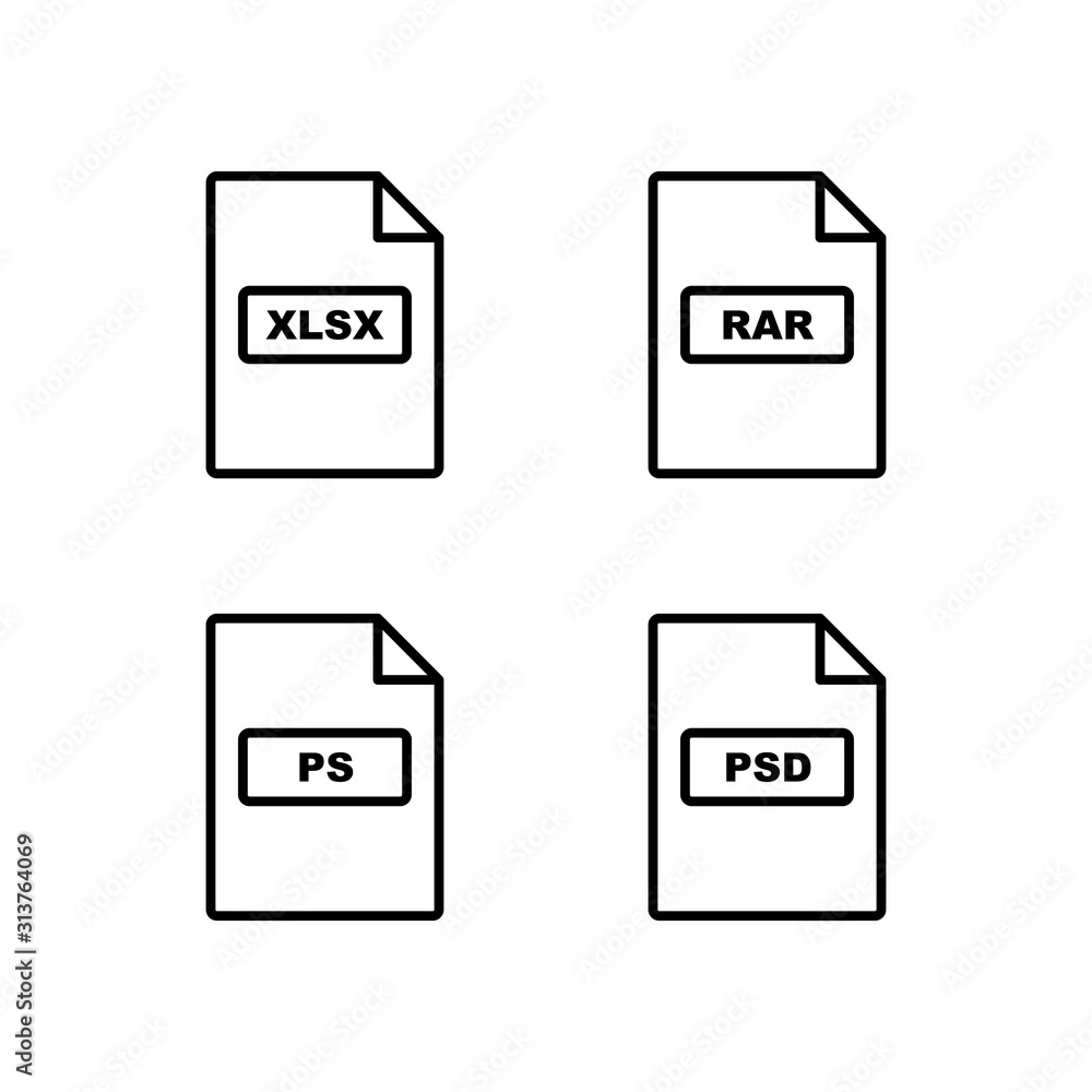 4 Icon Set Of file formats For Personal And Commercial Use... Stock ...