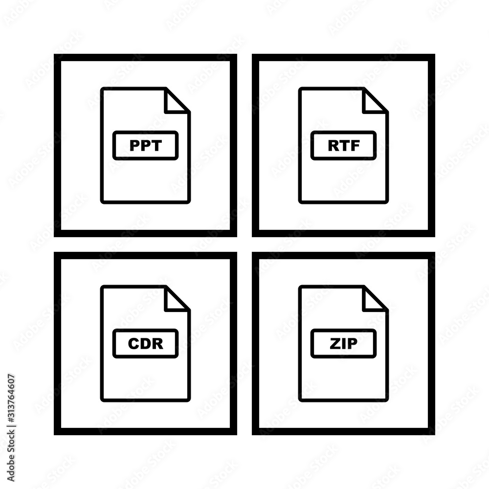 4 Icon Set Of file formats For Personal And Commercial Use... Stock ...
