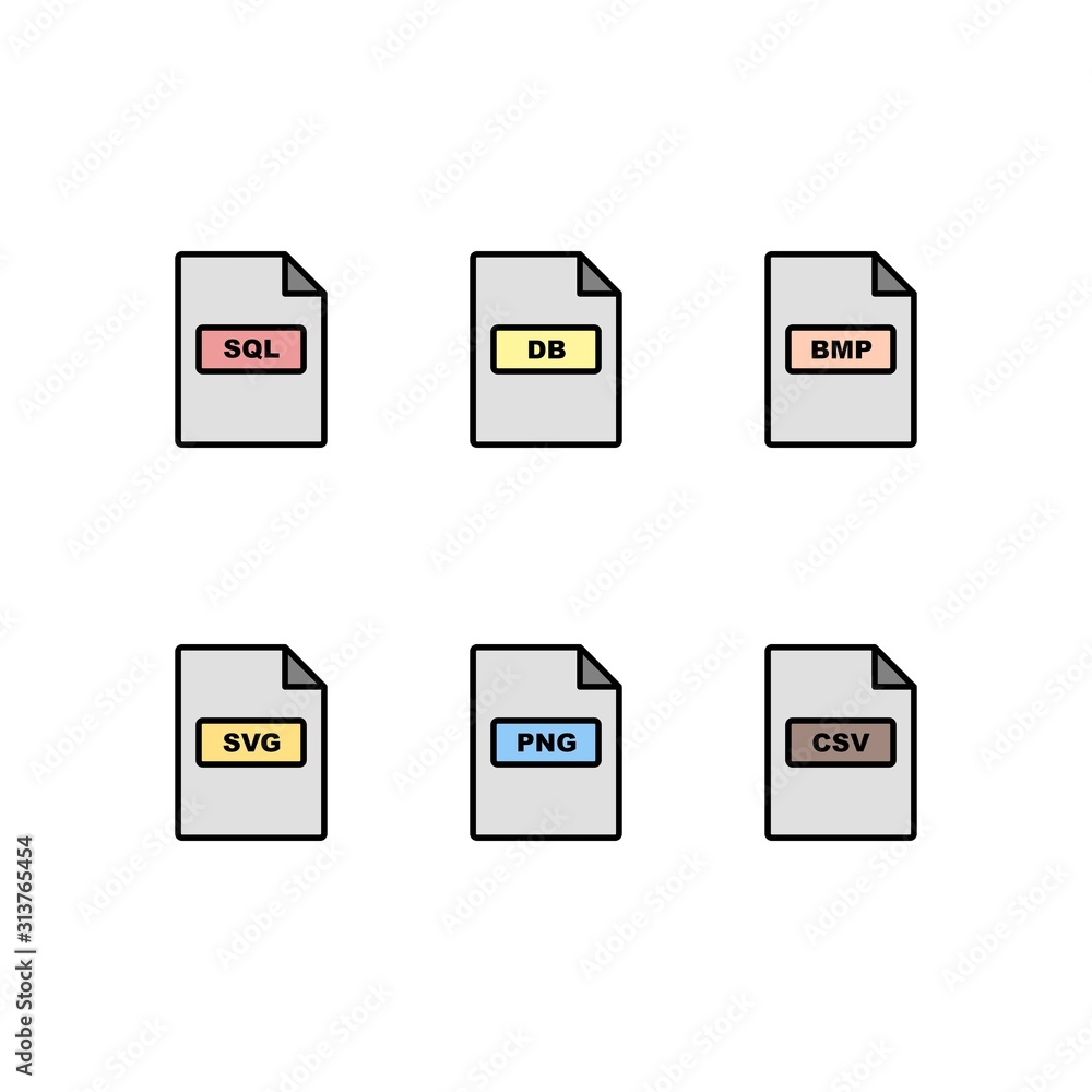 6 Icon Set Of file formats For Personal And Commercial Use... Stock ...