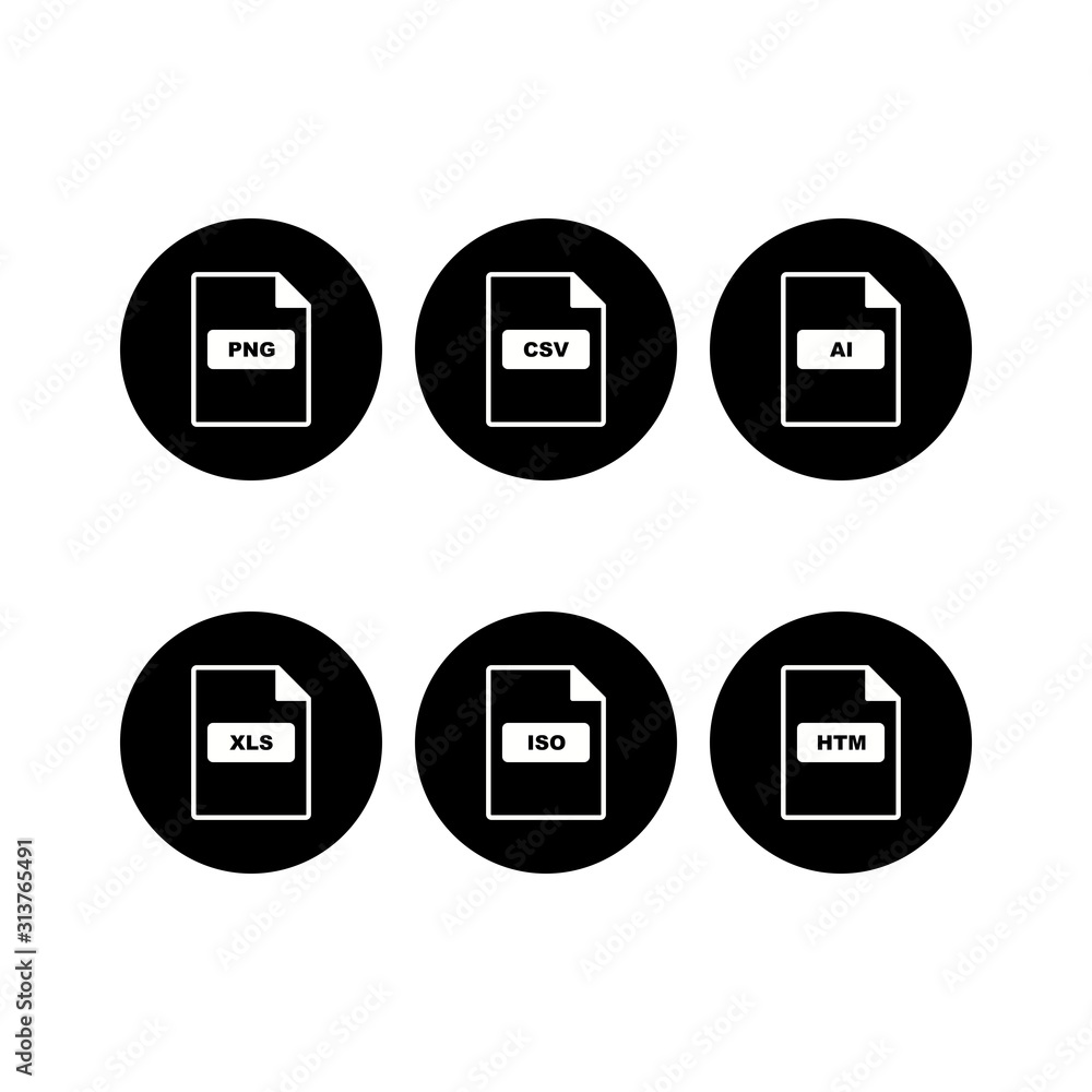 6 Icon Set Of file formats For Personal And Commercial Use... Stock ...