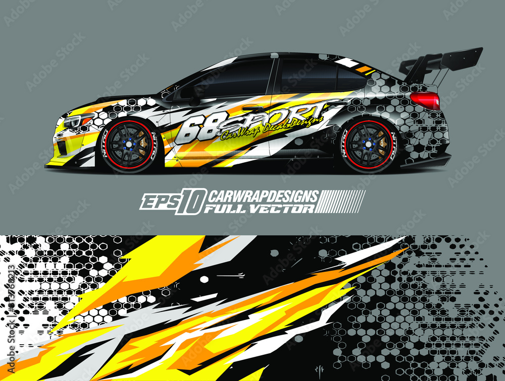 Drift car graphic livery design vector. Graphic abstract stripe racing ...
