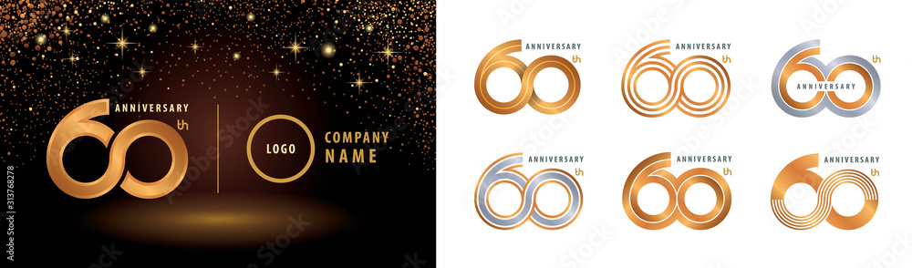 Set of 60th Anniversary logotype design Stock 벡터 | Adobe Stock