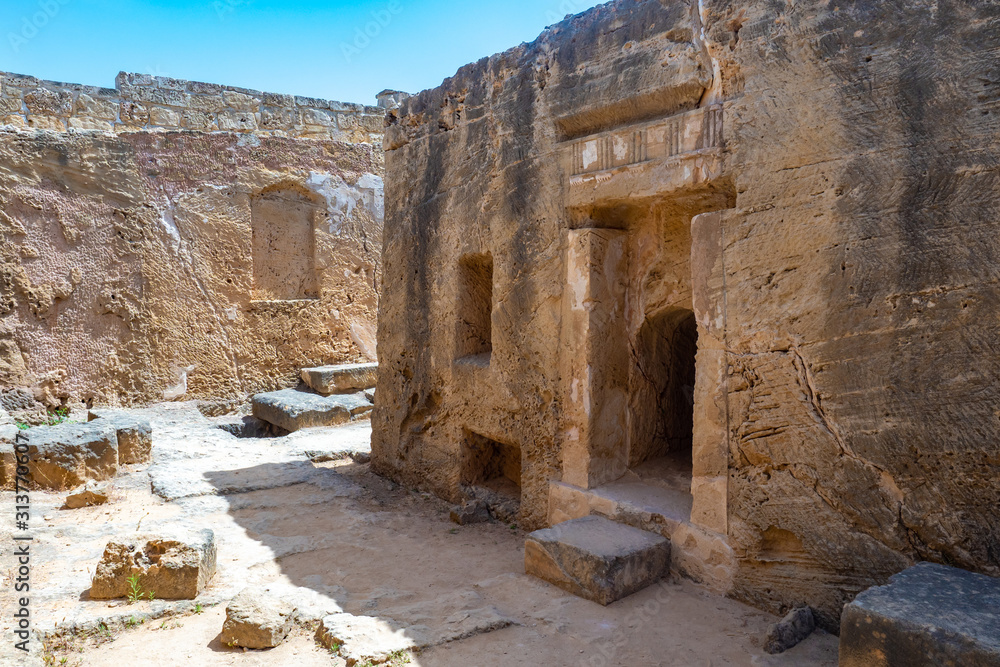 Cyprus. Paphos. Open Air Museum in Paphos. The ancient city in Cyprus ...