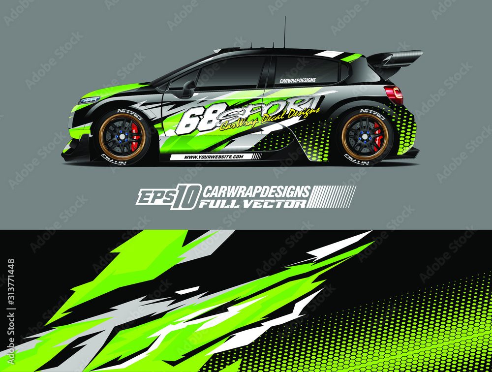 Drift car graphic livery design vector. Graphic abstract stripe racing ...