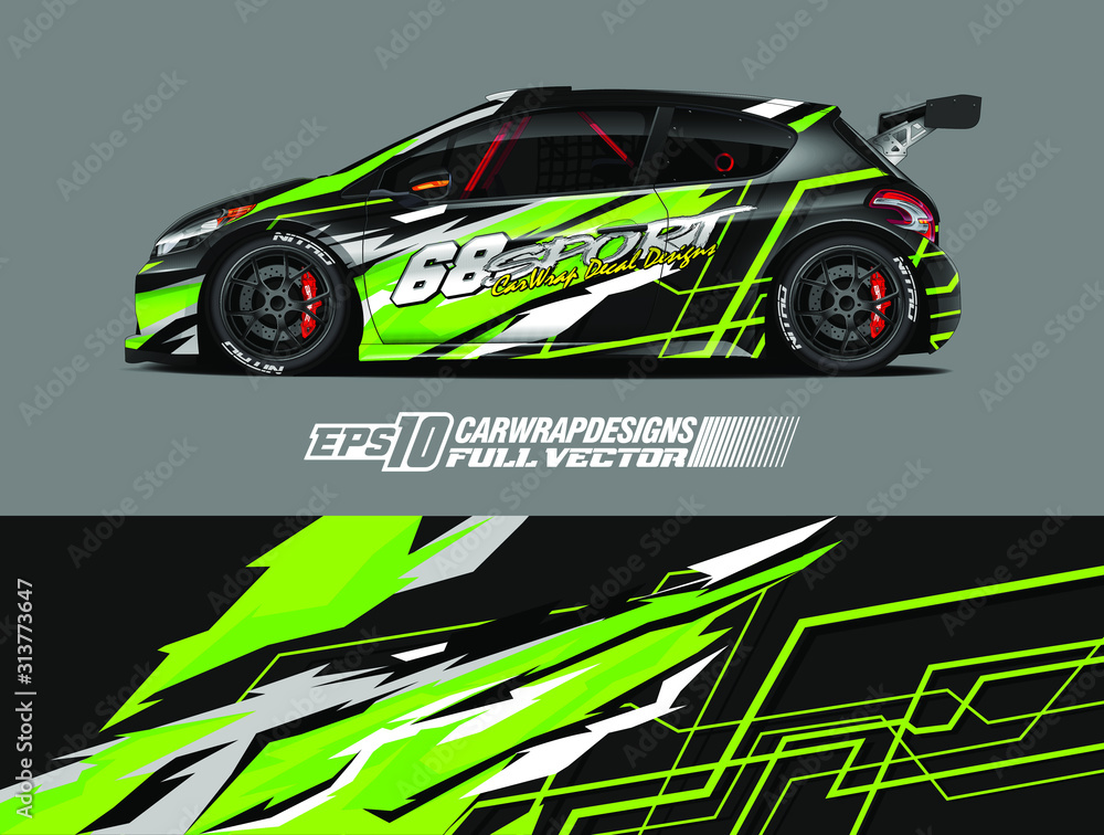 Drift car graphic livery design vector. Graphic abstract stripe racing ...