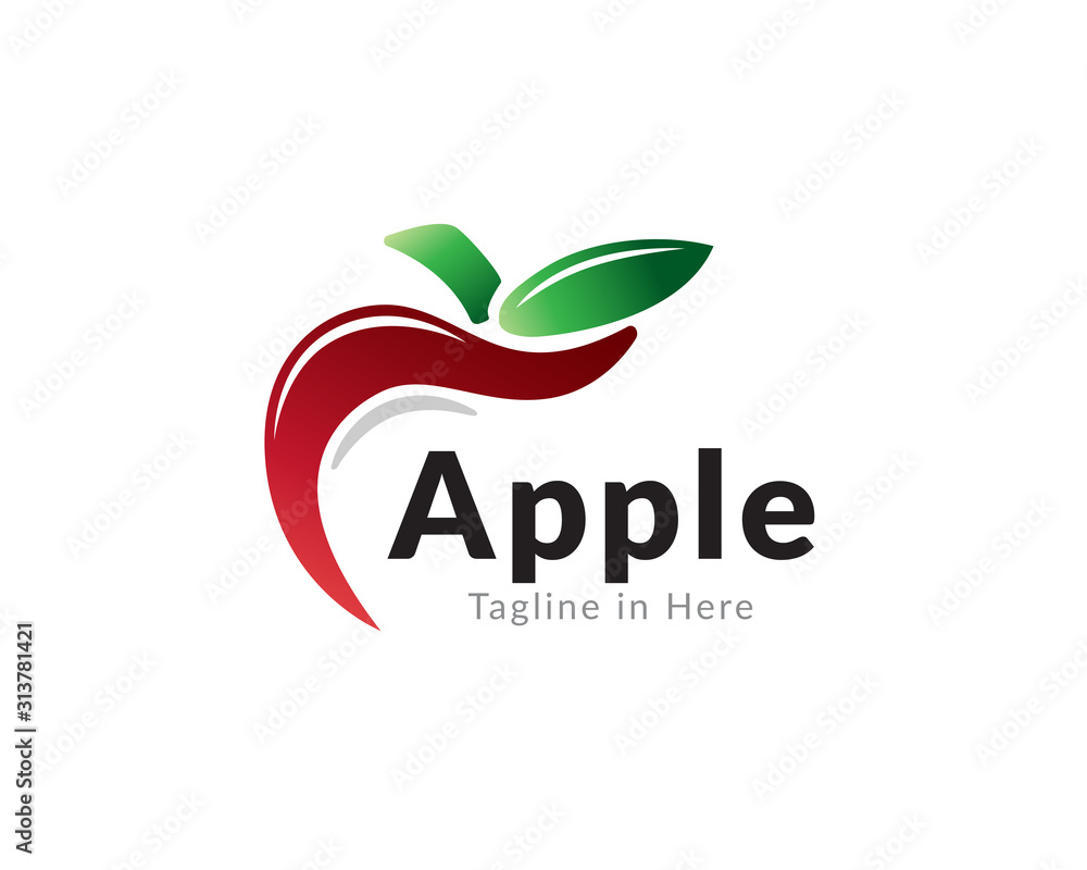 simple modern apple logo design inspiration Stock Vector | Adobe Stock