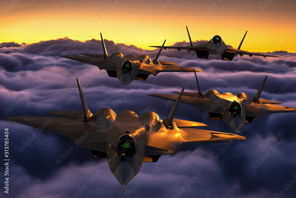 Fighter of the fifth generation SU-57 in colors Islamic Republic of ...