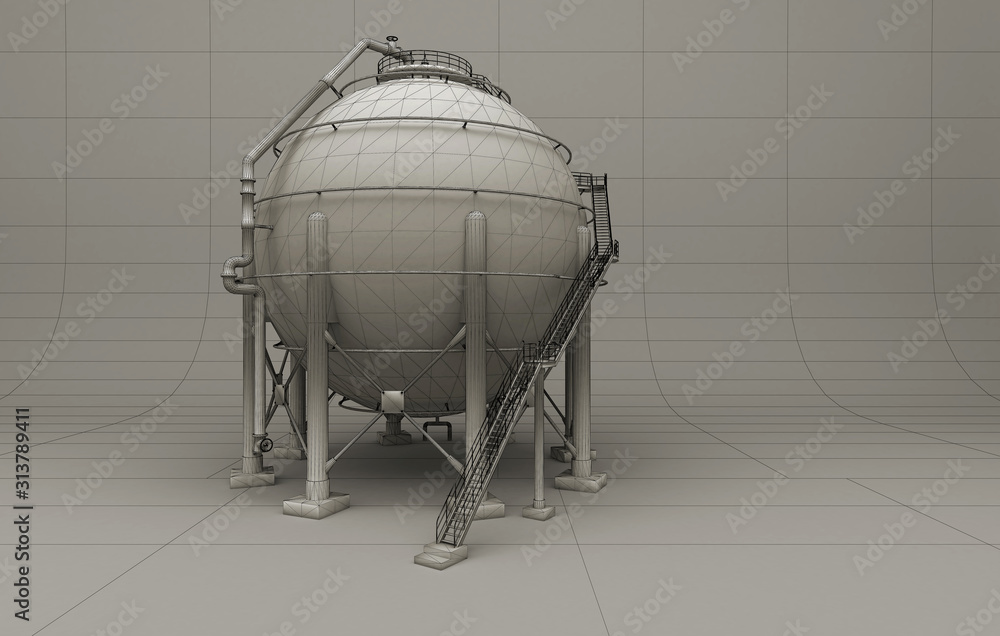 Spherical tank, Horton sphere , spherical pressure vessel, for storage ...