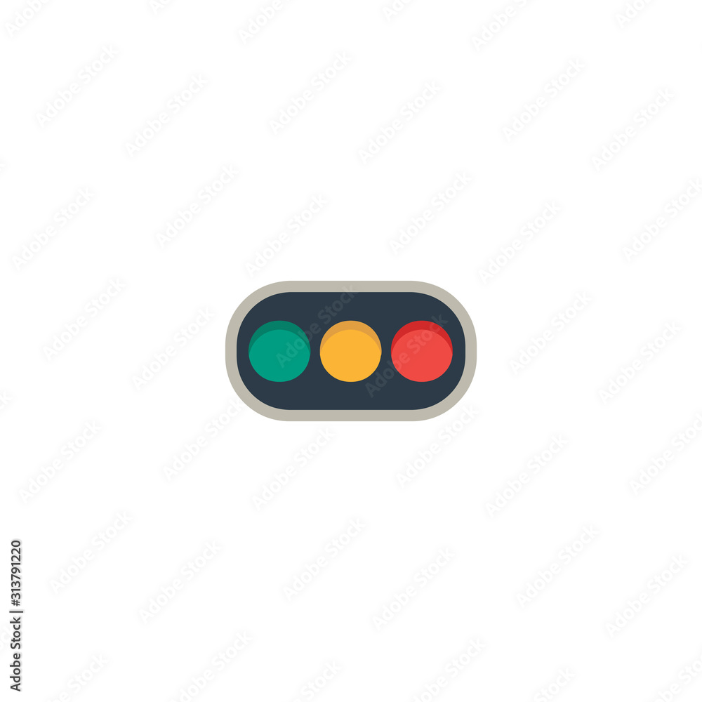 Traffic Light Flat Vector Icon. Isolated Stoplight Road Sign ...