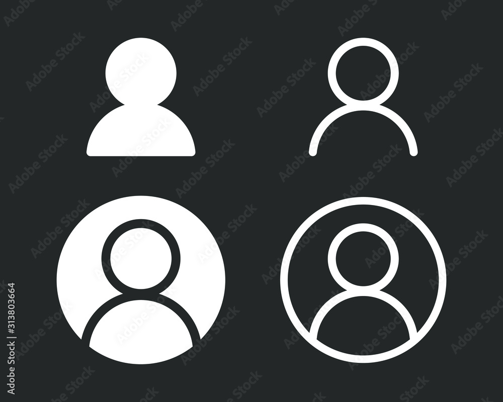User profile login or access authentication icon button set. People ...