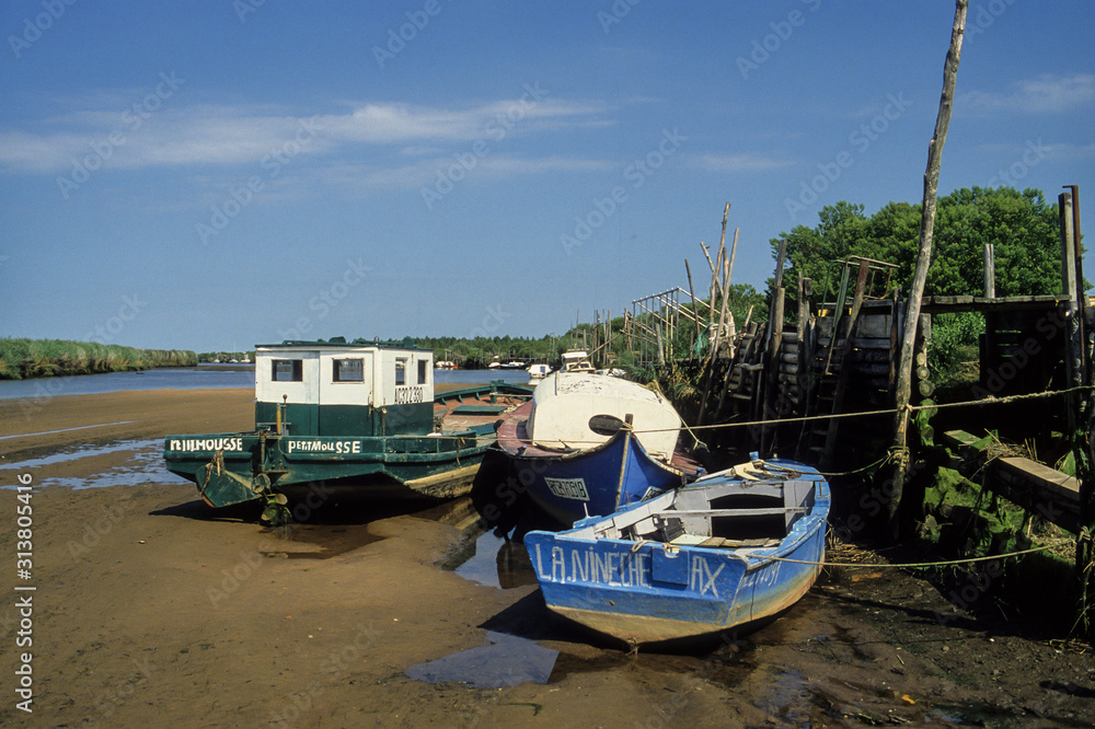 Pinasse, Bateau de pêcheurs, Port des Tuiles, Bassin d'Arcachon, 33 ...
