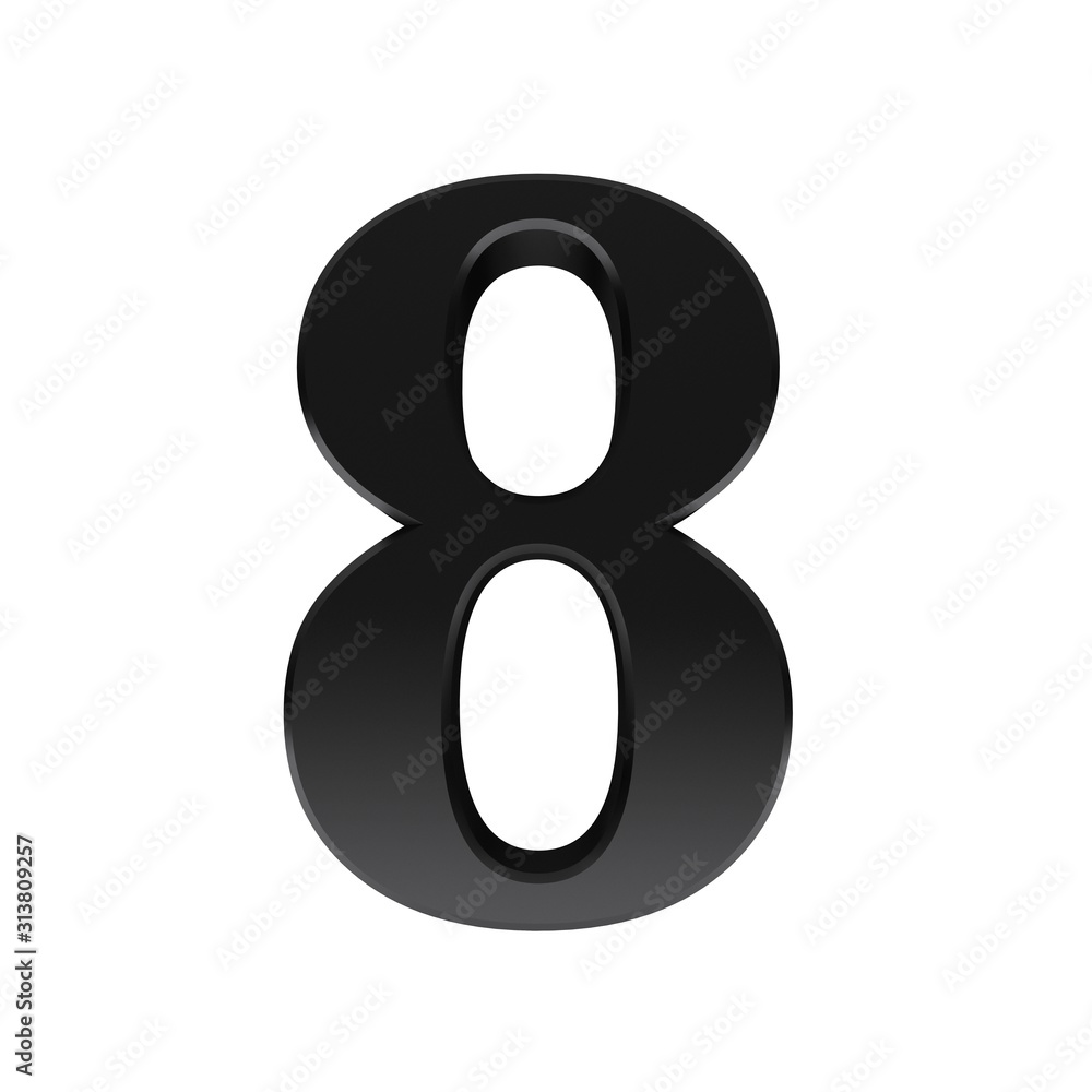 8 number black 3d eight sign Stock Illustration | Adobe Stock