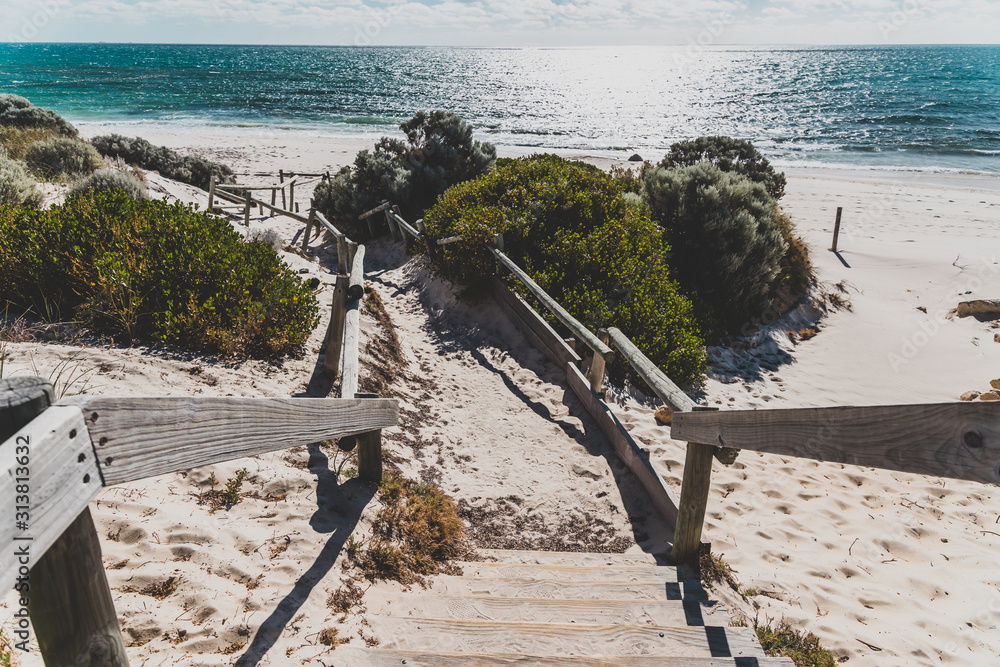 detail of Cottesloe Beach, one of the most iconic beaches near Perth ...