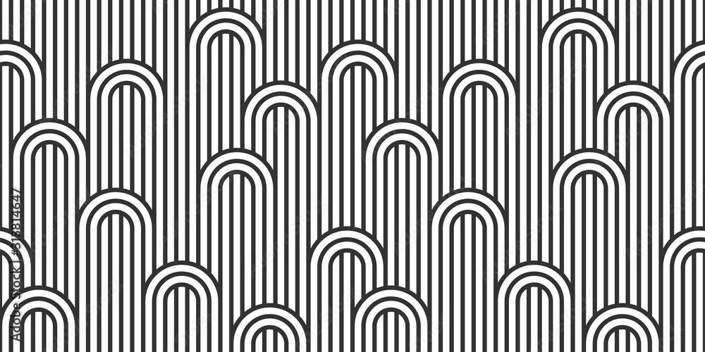 Seamless pattern with twisted lines, vector linear tiling background ...