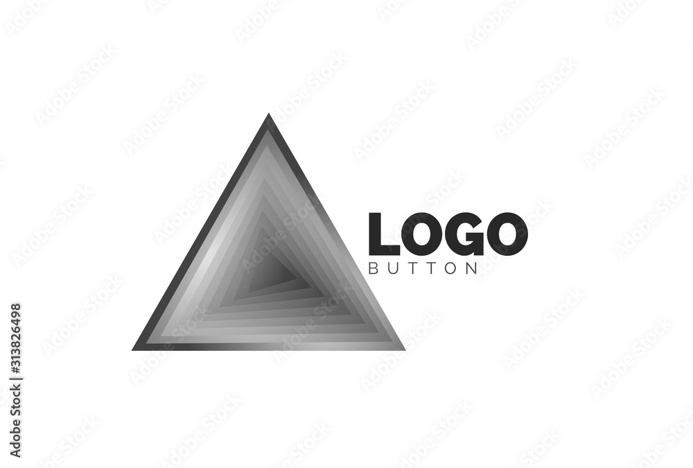 Triangle icon geometric logo template. Minimal geometrical design, 3d ...